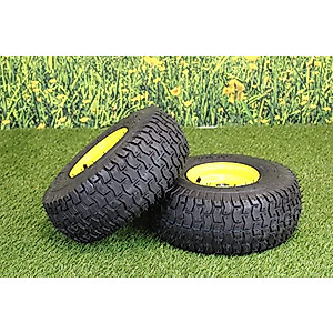 (Set of 2) 15x6.00-6 Tires & Wheels 4 Ply for Lawn & Garden Mower Turf Tires .75" Bearing (Because we supply a precision ball bearing the shaft must be clean and straight for them to fit properly)