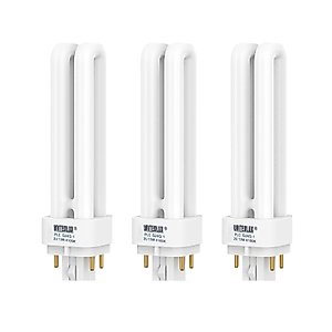 UNITEDLUX 3Pack PLC-13W 4 Pin G24q-1,Double Tube, Compact Fluorescent Light Bulb - Replaces Sylvania 20671 CF13DD/E/835 - Philips 38327-3 PL-C 13W/835/4P/ALTO and GE 97596 F13DBX/835/ECO4P(3)