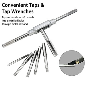 GMTOOLS 40PCS Tap and Die Set, Metric Size Standard M3 to M12, Threading Tool Set for Cutting External and Internal Threads with Adjustable Handles, Complete Accessories and Storage Case