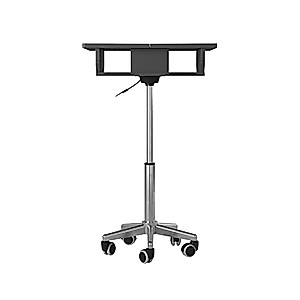 Techni Mobili RTA-B006-GPH06 Folding Cart with Storage, Laptop Stand with Height Adjustable, Non Marking Caster Wheels, Graphite