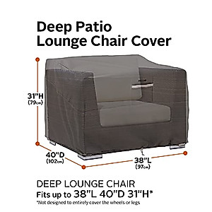 Classic Accessories Ravenna Water-Resistant 38 Inch Deep Seated Patio Lounge Chair Cover, 2-Pack, Patio Furniture Covers