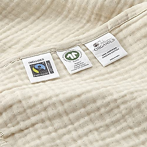 Whisper Organics, 100% Organic Muslin Cotton Throw Blanket – GOTS & Fairtrade Certified Organic – 4 Layers Breathable Lightweight Throw – All Season Pre-Washed Soft Cotton Blanket (Natural, 60x80)