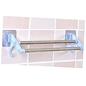 Towel Shelf Door Hanging Bathroom Tissue Holder Towel Rack Wall Mounted Black Towel Holder Black Towel Bar Traceless Towel Rack Practical Towel Rack Traceless Towel Shelf