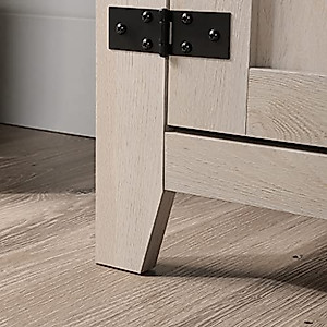 Sauder Misc Entertainment Farmhouse Credenza, for TVs up to 70", Chalked Chestnut Finish