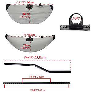 2PCS Inflatable Outriggers, Kayak Outrigger Inflatable Fishing Boat Stabilizer Pontoon Float Tube Kit