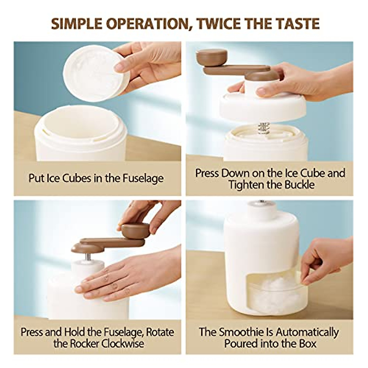 YEJAHY Ice Shaving Machine, Snow Cone Crusher, Advanced Manual Ice Shaving Machine, Household Kitchen Utensils, And A Freezing Mold For Making Smoothies