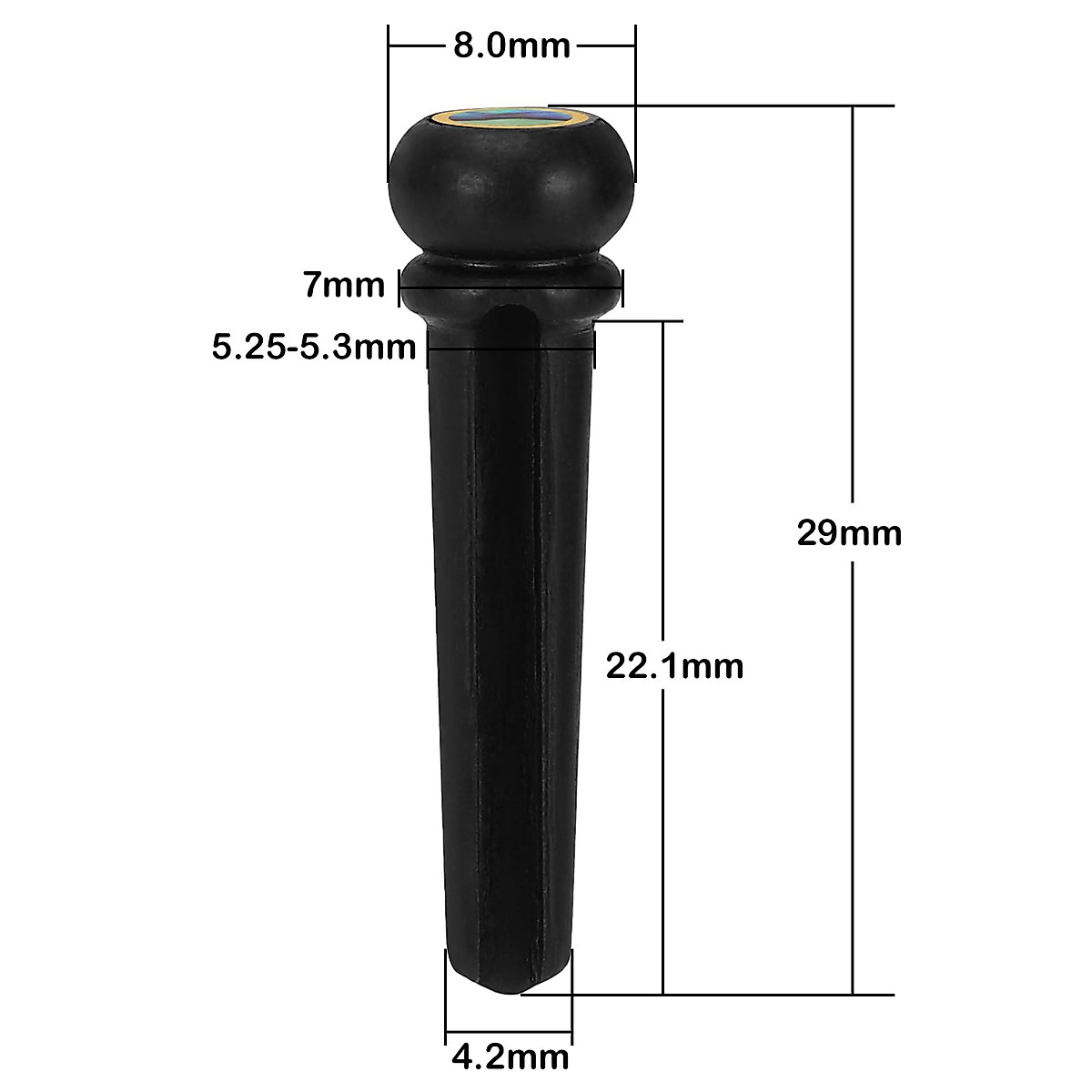 Blisstime 6 String Acoustic Guitar Bone Bridge Saddle and Nut and 6pcs Ebony Guitar Bridge Pins