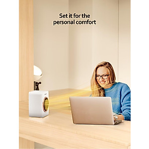 Small Space Heater for Office Home, 350W Ceramic Electric Heater with Tip-over and Overheat protection, Fast Safety Heat Personal Portable Desk Heater, Space Heaters for Indoor Use Bedroom Table White