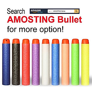 AMOSTING Refill Darts 100PCS Bullet for Nerf N-Strike Elite 2.0 Zombie Strike Rebelle - Green with Storage Bag