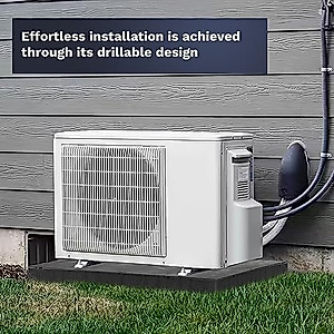 DuctlessAire Equipment Pad - Ductless Mini Split Air Conditioner Heat Pump Condenser Pads - Anti-Slip Outdoor Ground Mounting Base for HVAC Unit - Outdoor Condenser Unit Pad (18"D x 38"W x 3"H)