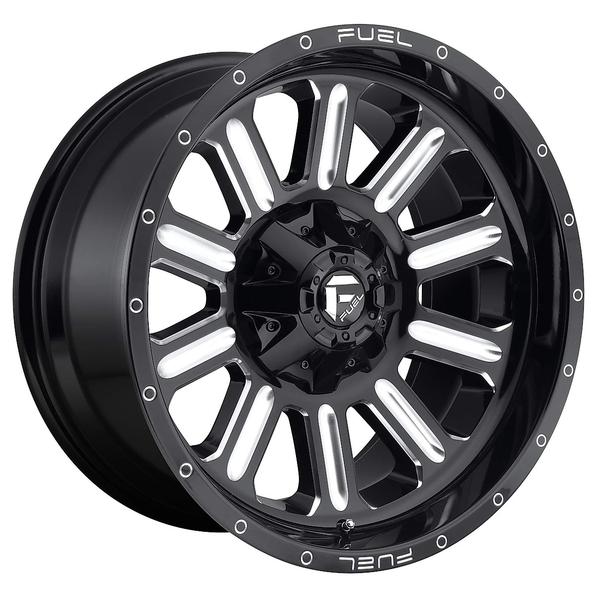 FUEL Hardline NBL-Gloss BLK MIL Wheel with Painted (20 x 9. inches /5 x 139 mm, 1 mm Offset)
