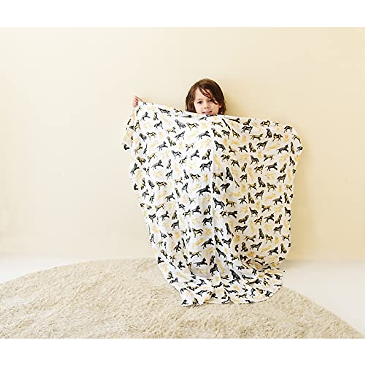 Mud Pie Labrador Retriever Print Muslin Baby Swaddle Blanket, 1 Piece