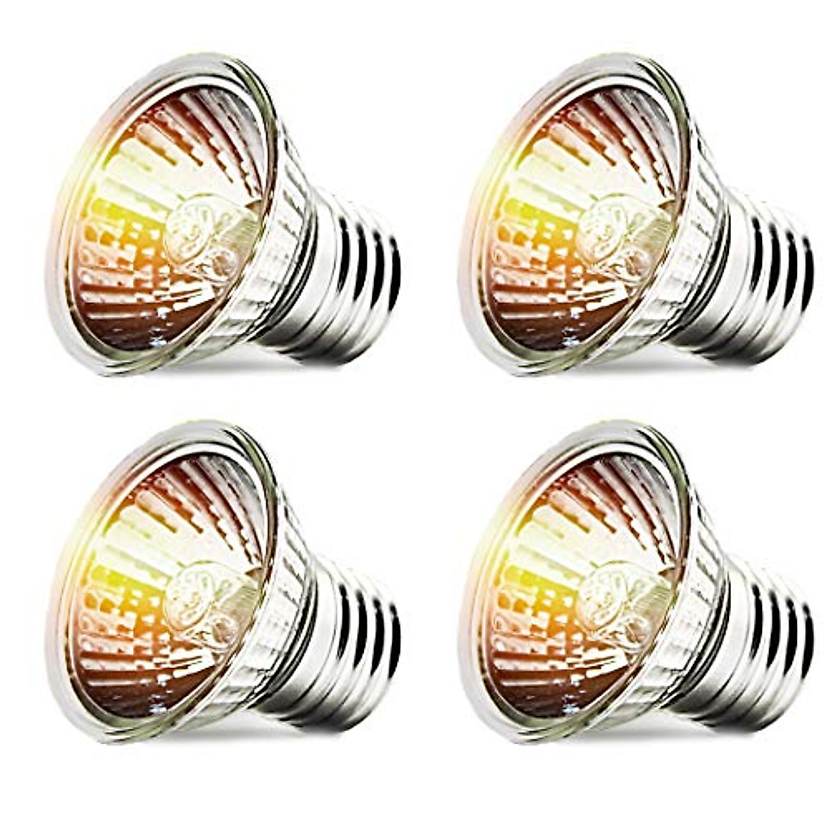 CALPALMY 4-Pack 50W UVA+UVB Bulbs | Heat and Light for Reptiles and Amphibian Tanks, Terrariums and Cages | Works with Various Lamp Fixtures