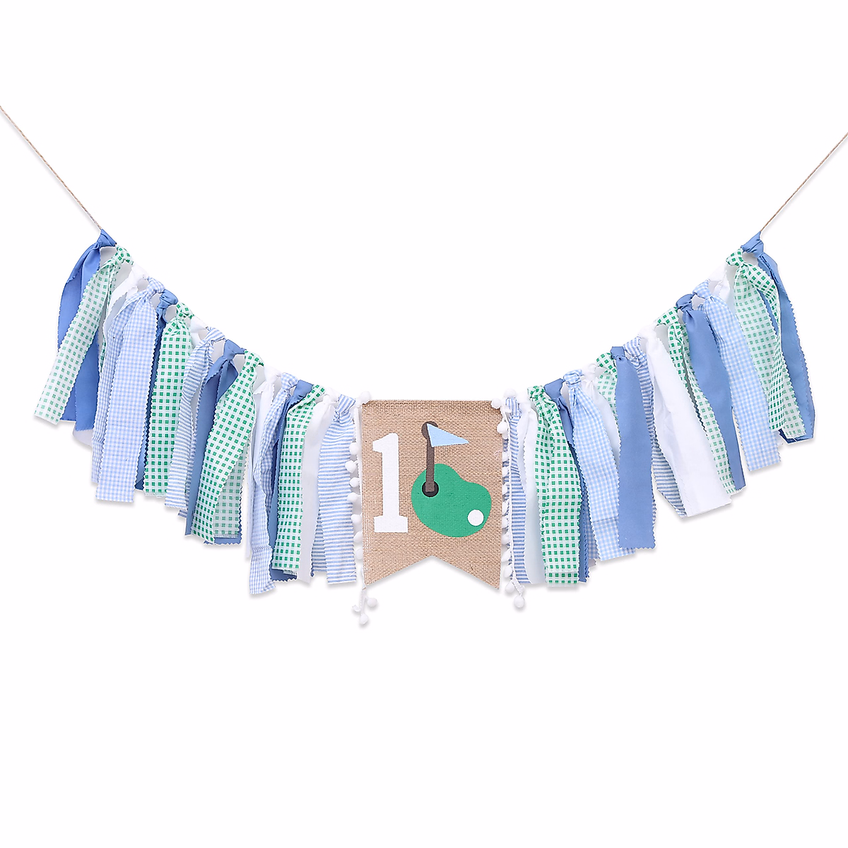 1st Birthday Highchair Banner,Golf Theme 1st Birthday Banner, One Banner 1st Birthday Boy, Highchair Banner 1st Birthday Boy, Happy Birthday Banner, Green Blue First Birthday Golf Theme Party Toppers