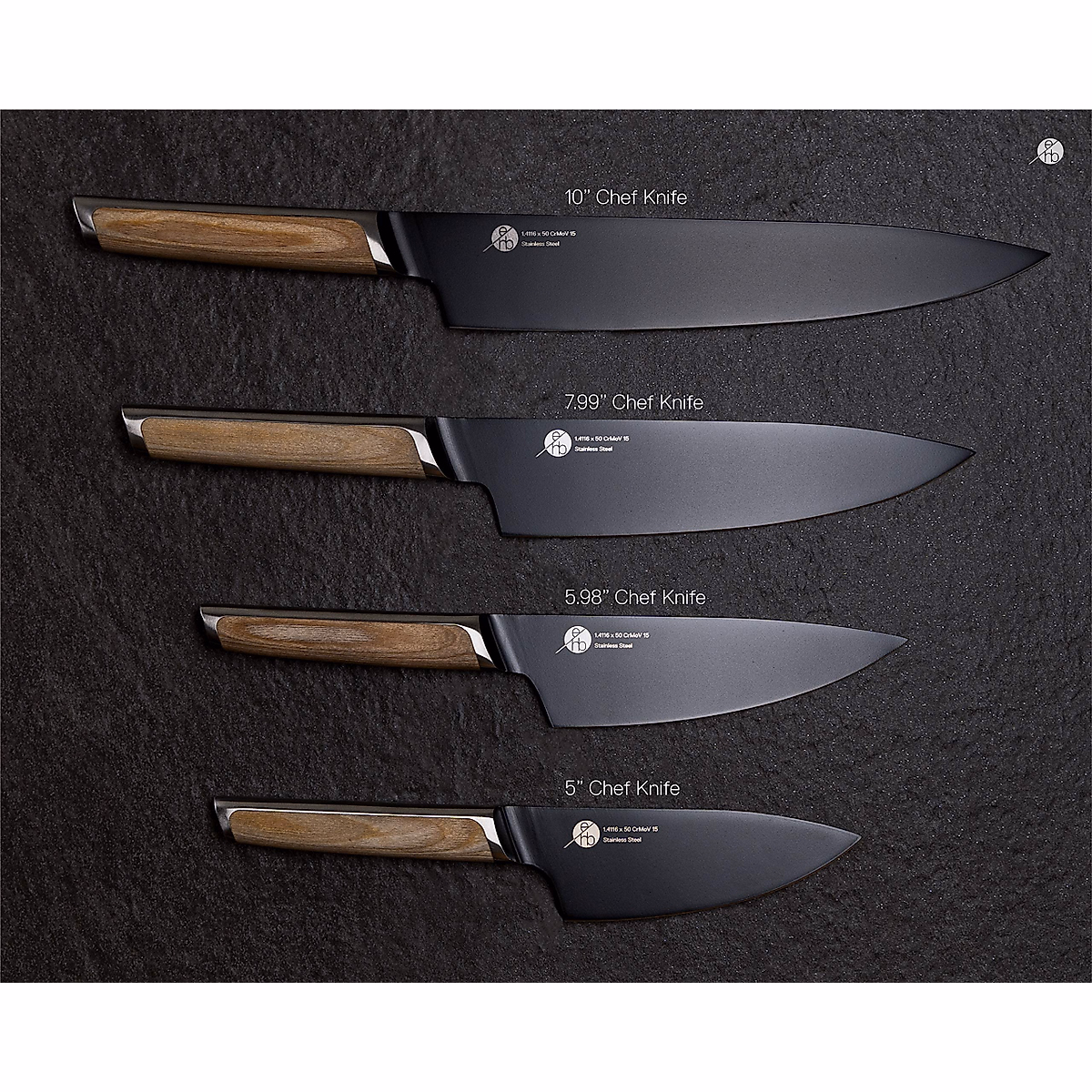 Everdure German Steel Professional Chef Knife, 8 Inch Knife with Titanium Coated Blade and Pakka Wood Handle, Perfect Kitchen Knife for Slicing or Dicing your Vegetables and Meat