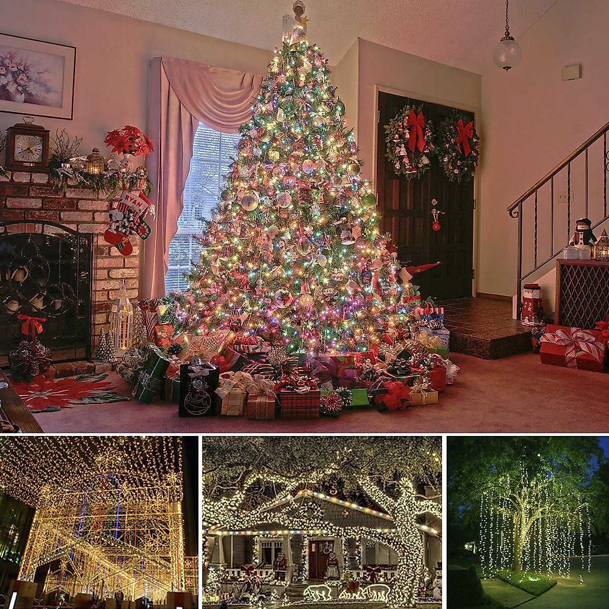 Hann LED Solar String Lights, 39ft 100 LEDs 8 Working Modes Ambiance Lighting for Outdoor Patio Lawn Landscape Fairy Garden Home Wedding Holiday, Waterproof (100 LED Fairy Lights Multi-Color)