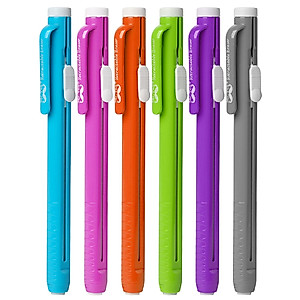Mr. Pen Retractable Mechanical Eraser Pen, Pack of 6, Assorted Color