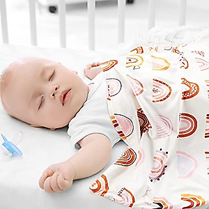 Boao Stretchy Baby Car Seat Cover Baby Car Seat Canopy Nursing Cover Carseat Canopy for Babies Breastfeeding and Car Seat Multi Use Shopping Cart High Chair Cover (Rainbow Style)