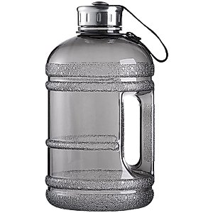 Lizbin Water Jug 1.9L Big Water Bottle, Large Capacity Sports Water Bottle, Leak proof Container Portable Wide Mouth Water Bottles for Outdoor Sports Travel Fitness Gym Cycling Camping Hiking (Black)