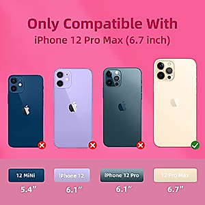 K TOMOTO Compatible with iPhone 12 Pro Max Case, Soft-Touch Liquid Silicone Gel Rubber Full Body Drop Protection Cover with Microfiber Lining, Phone Case for iPhone 12 Pro Max 6.7 Inch, Hot Pink