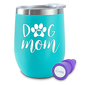 Dog Mom Tumbler - 12oz - Dog Mom Gifts For Women - Dog Mom Gifts - Dog Lover Gifts for Women - Dog Gifts for Dog Lovers - Gifts for Dog Lovers - Includes Wine Stopper