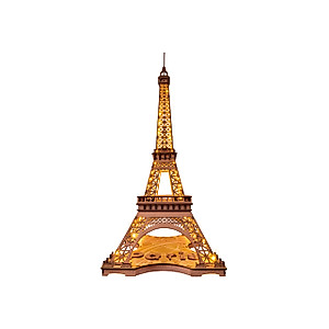 Rowood Eiffel Tower,3D Puzzle Model Kits for Adults,DIY 3D Wooden Puzzles for Adults,Builing Set with LED,Home Decoration Festival Gift Idea