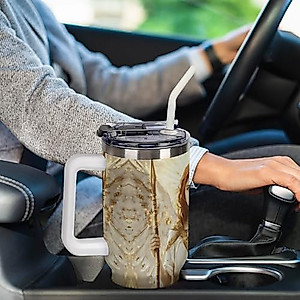 Goddess Athena Insulated Tumblers with Handle Stainless Steel Coffee Mug Funny Travel Cup with Lid Straw 40oz