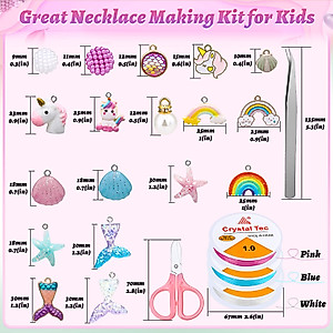 Cludoo 773Pcs Mermaid Charm DIY Beads for Jewelry Making, Unicorn DIY Bracelet Making Bead Kit for Kids Girls with Pearl Starfish Shell, Ocean Pearl Beads with Mermaid for Bracelet Necklace Making