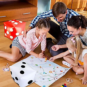 Sumind 12 Inch Jumbo Inflatable Dice Outdoor Fun Huge Inflatable Dice Set Include 3 Jumbo Inflatable Dices, 10 Pieces 12 mm Plastic Dices for Indoor Outdoor Broad Game and Pool Party Supplies Prop Toy