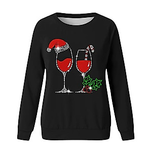 Ugly Christmas Sweatshirt Shirts for Women Women Shirts Christmas Graphic Print Sweatshirts Novelty Funny Trendy y2k Laides Coat Shrugs Black Jacket Women Dressy Womens Blouse Funny Xmas