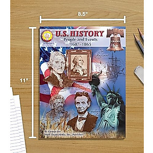 Mark Twain American History Workbook, Grades 6-12, US History of People and Events from 1607-1865, Declaration of Independence, Constitution of the ... Curriculum (American History Series)