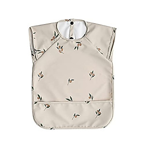 GZMM Waterproof Baby Bibs,Infant Toddler Extra Cover Feeding Bib With Food Catcher,Easy Clean & Washable