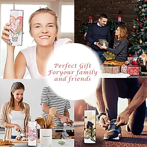 CWRIEB 8pack 20oz flat edge sublimation tumblers ，White skinny insulated Sublimation tumbler Straight Cups with Individual Gift Box, Silicone Bottom Polymer Coating for Heat Transfer （8pack 20oz）