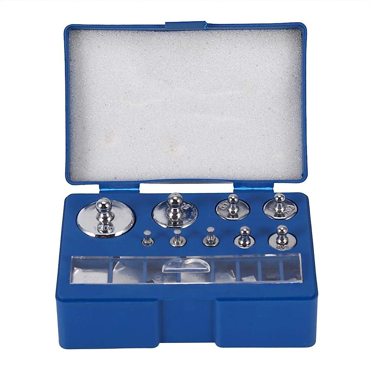 17 Pieces Gram Calibration Weight Set, 10mg-100g Precision 45# Steel Balance Scale Calibration Weight Kit with Tweezers for Digital Jewellery Scale Lab Educational Science Weights