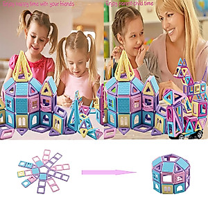 ASOK 181 Pcs Magnetic Building Blocks STEM Educational and Development Magnet Tiles for Kid’s Creativity & Imagination Macaron Color Learning Toys for Boys and Girls Ages 3 4 5 6 7 Years Old