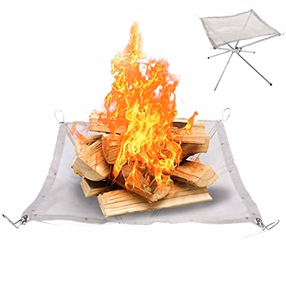 YEASQGS Portable Outdoor Camping Fire Pit Replacement Mesh Foldable Stainless Steel Mesh for Camping Backyard Garden (22" Replacement Mesh)