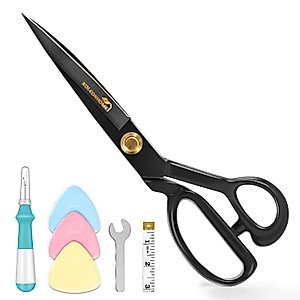 10 Inch Fabric Scissors, KOLEONHOME, Heady Duty Tailor Scissors, Multipurpose Sharp Sewing Scissors, Cloth Scissors for Home Office Artists Fabric Cutting