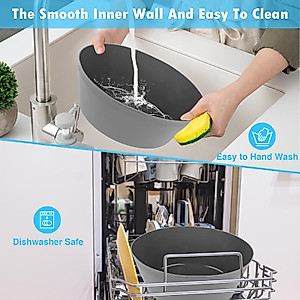 Silicone Slow Cooker Liner fit 6 QT Oval Slow Cooker，Reusable & Leakproof Dishwasher Safe Crock-Pot Liner for 6-7 Quart Crock Pot (2 PCS-Grey [Fit 6 QT])