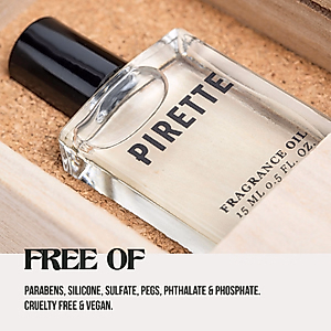 PIRETTE Fragrance Oil, Women’s Beach Inspired Perfume Oil, Notes of Fresh Coconut, Surf Wax & Sunscreen, 0.5 Fl Oz