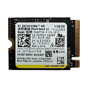 WD SN740 512GB SSD M.2 2230 30mm NVMe PCIe 4.0 Gen 4 x 4 (OEM)