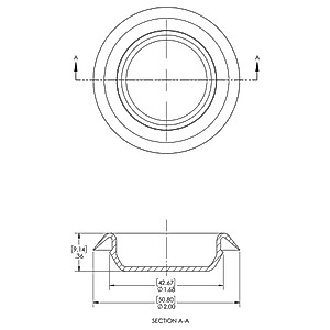 Caplugs 99190808 Button Plug with Recessed Type Heads, Plastic, Hole Size 1.59-1.65", Metal Thickness .03-.10", BP-1 5/8, Black (Pack of 300)