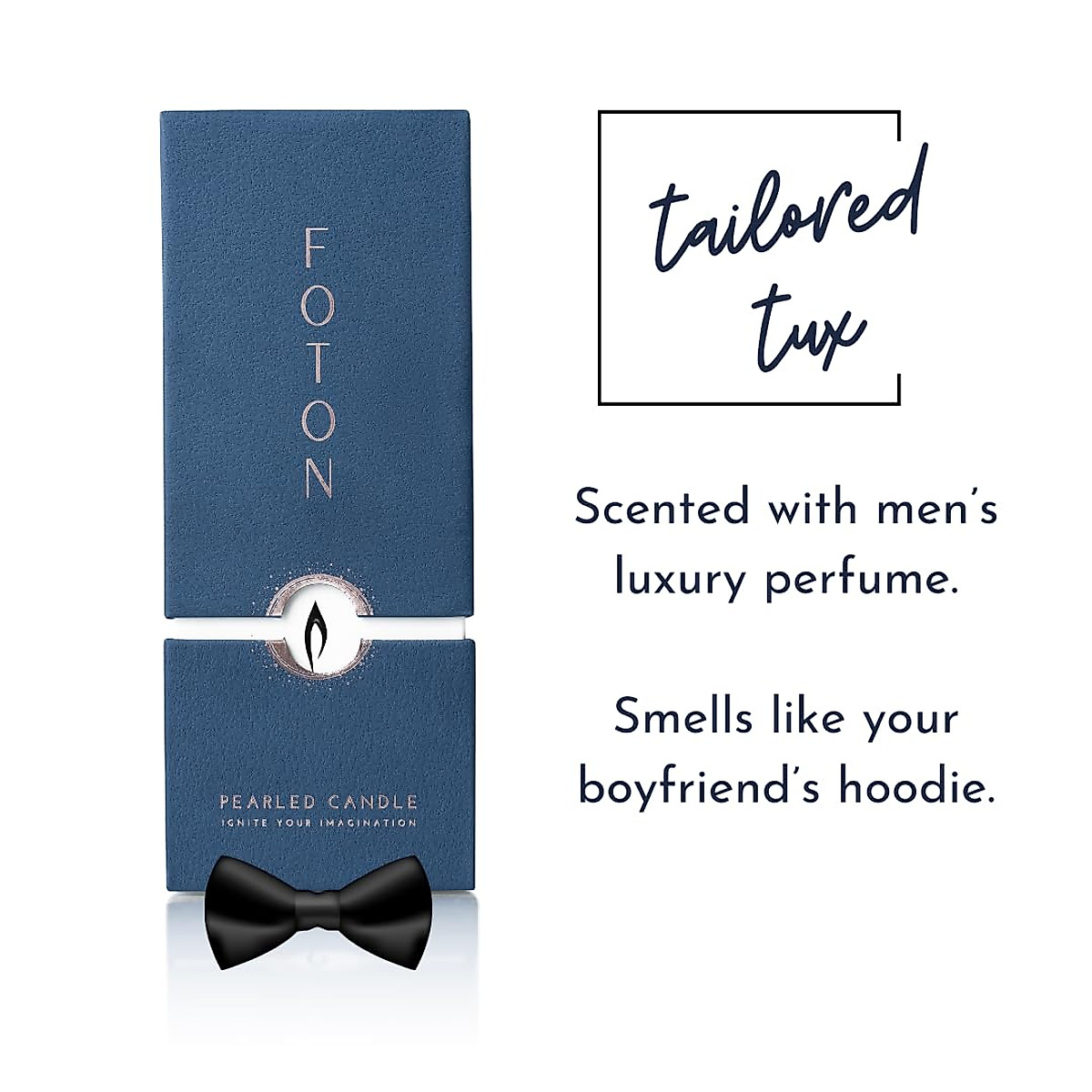 Foton Pearled Candle 18 Oz - Tailored Tux Masculine Men's Perfume Scented Non Toxic Luxury Long Lasting Powder Pearl Candles up to 120 Hours - Refillable Candle Sand with 30 Wicks for Candle Making