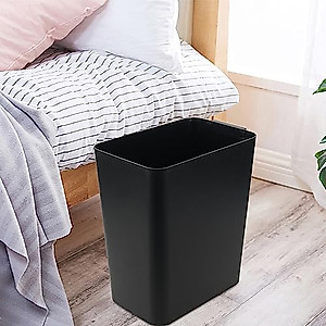 Qskely 3-Pack 4.5 Gallon Plastic Trash Can Wastebasket, Office Garbage Can, Black