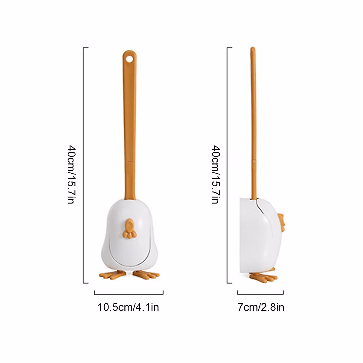 SBOJI Silicone Toilet Brush and Holder - Wall Toilet Wand Long Handle Toilet Cleaner Brush | Long Handle Silicone Toilet Bowl Brush Head with Soft Bristles for Wash Basin