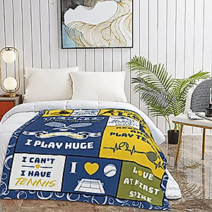 ZUMAS Tennis Gifts Blanket for Men Women, Throw Blanket for Boys Girls Kids Adult Bedroom Decoration, Christmas, Thanksgiving, Birthday Gifts for Boys Girls Teens Kids (Tennis, 50x60)