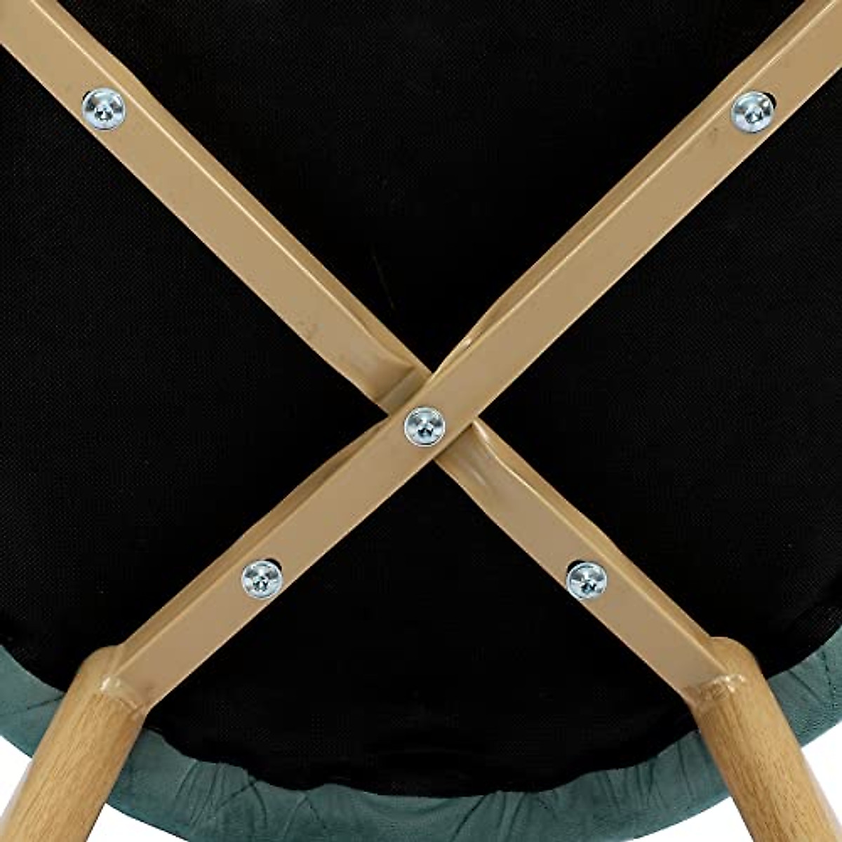 LSSBOUGHT Modern Velvet Dining Chairs Dining Room Chairs with Metal Legs,Set of 2 (Green)