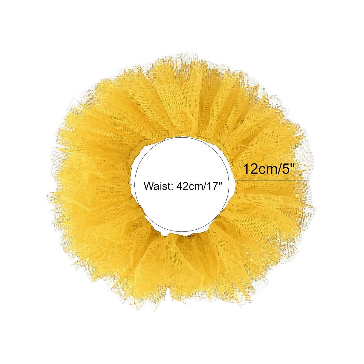 Angla 2pcs Flower Headband Tutu Skirt for Newborn Baby Girl (Yellow), Medium