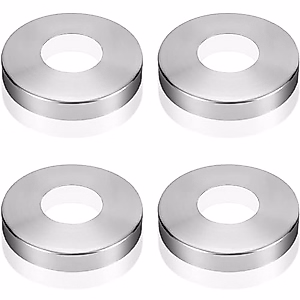 Juvielich 4 Pcs Escutcheon Plate Cover Base Pipe Cover Flange Plates 51mm Fit Pipe Dia 2.01" Overall Diameter 3.94 Inch 304 Stainless Steel for Pool Spa Ladder Handrail Post Plate Guardrail Silver