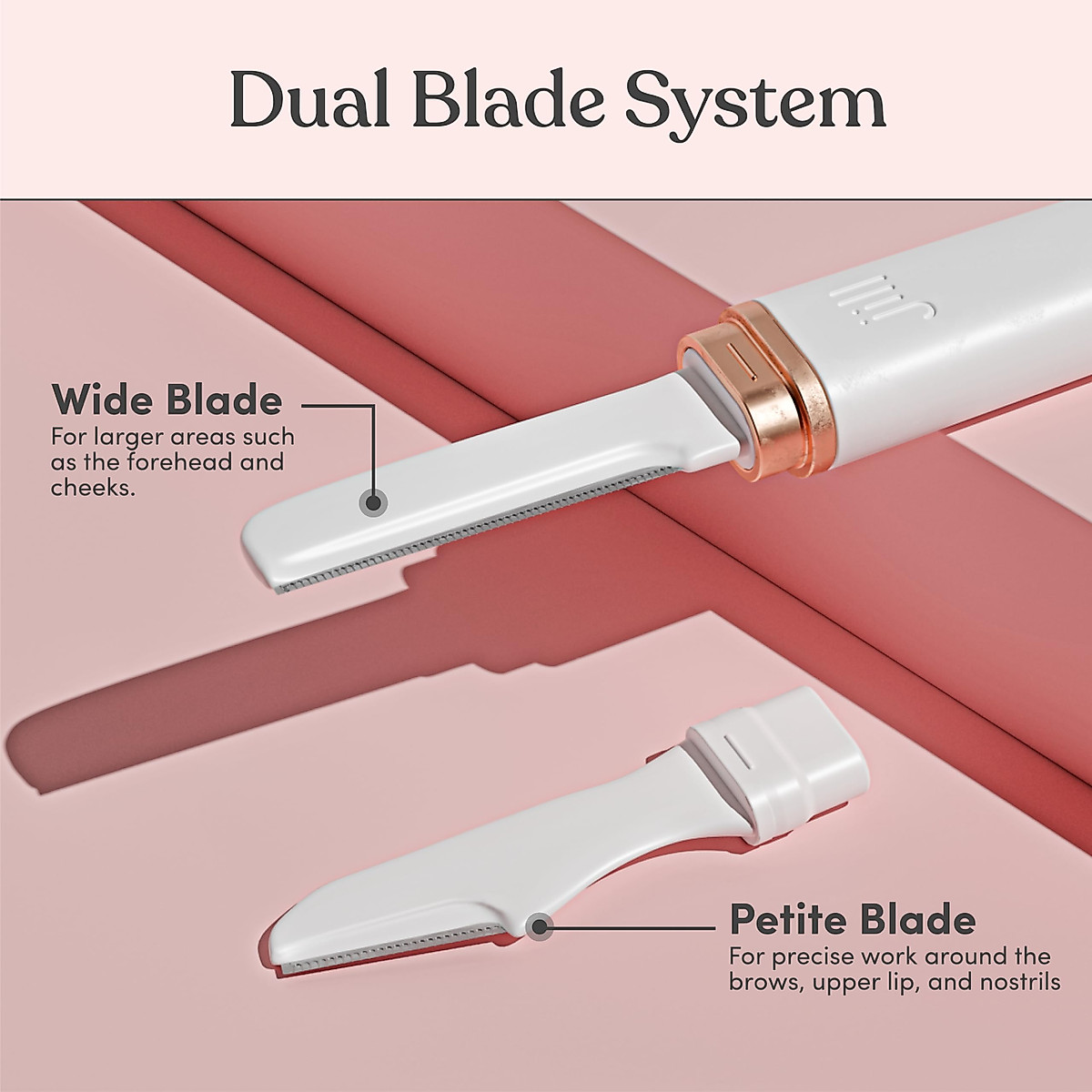 Jill Dermaplane Razor Trial Kit for Women | Facial Hair Removal Dermaplaning Kit Includes 1 Shave Wand, 2 Dermaplane Razors & Cleaning Cloth | Magic Spray Not Included | Supplies for 1 Shave