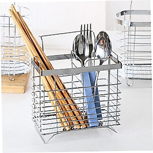 PACKOVE Drying Rack Holder Countertop Stainless Steel Sponge Holder Metal Utensil Drying Rack Flatware Storage Mesh Metal Chopsticks Chopstick Utensil Holder Steel Wire Dryer